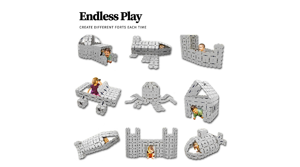 Fort Boards 90-Piece Building Kit for Kids Fun