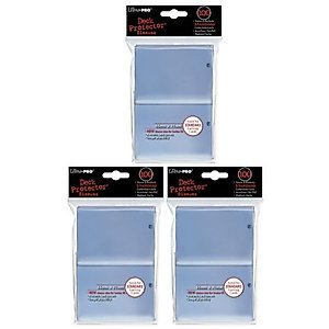 (300) Ultra Pro New Standard Size(66mm x 91mm) Clear Deck Protectors Sleeves! 3 Factory Sealed 100ct Packs (#82689) with Ultra Pro* *s Hologram Quality Seal of Durability! Stores and Protects