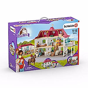 Schleich Horse Club 70-Piece Lakeside Country Dollhouse and Horse Stable Playset for Kids Ages 5-12