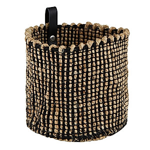 Santa Barbara Design Studio Jute Organizer Woven Storage Basket for Home Décor, Large, Black/Natural