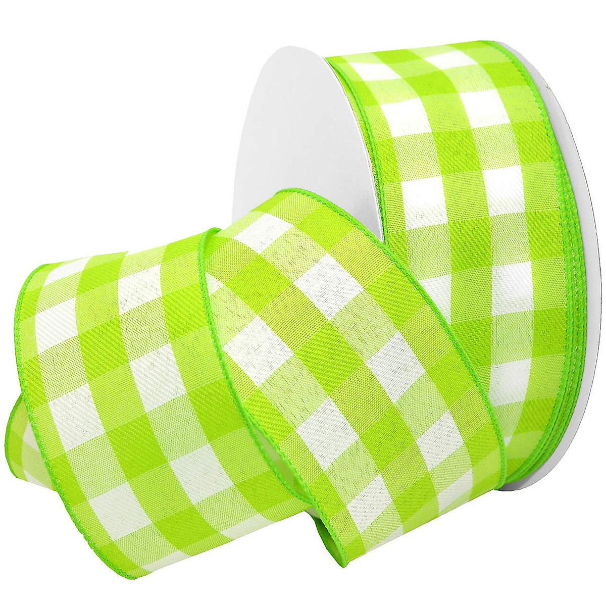 Morex Ribbon Gingham Style 1/2 inch by 50 Yards, Lime