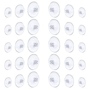 Whaline 30 Packs Suction Cup Plastic Sucker Pads Without Hooks, Clear, 3 Size, 45 mm, 30 mm, 20 mm