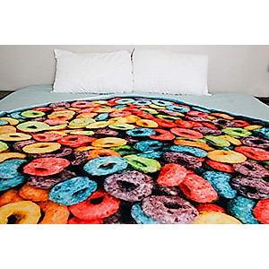 SA Flavor Loopy Loops Cereal Blanket | 60" Novelty Food Blanket