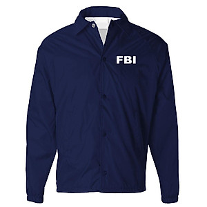 The Goozler FBI - bureau novelty duty costume jacket - Mens COACHES Jacket, L, Navy