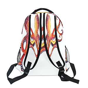 Sea Tentacle Nautical School Backpack for Teen Girls Boys Lightweight Student Backpack Travel Bookbag Laptop Casual Daypack