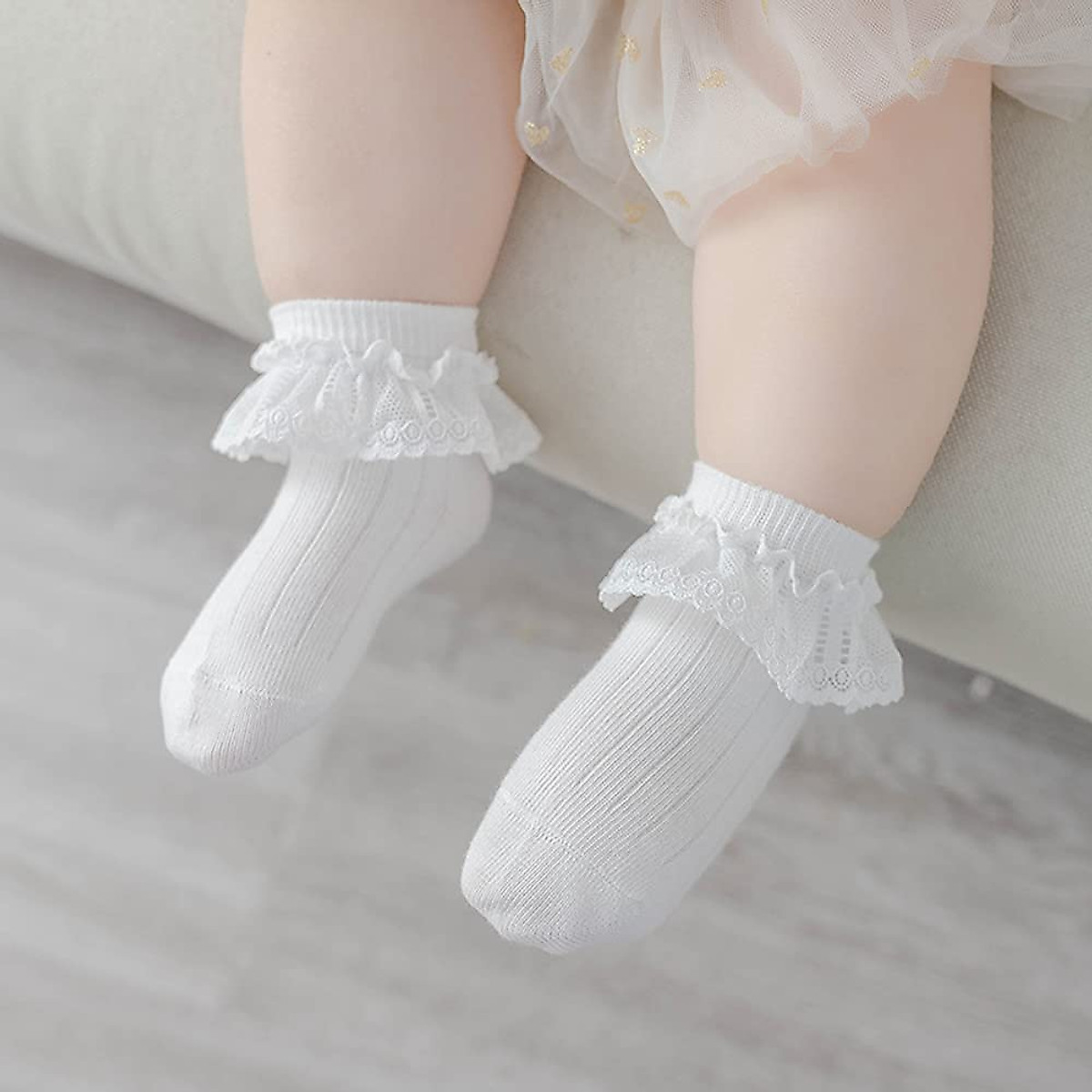 QandSweet Newborn Girls' Socks Baby Ankle Sock for Infant and Toddlers (0-6 Months)