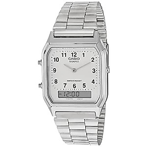 Casio General Men's Watches Digital-Analog Combination with 10 Year Battery Life AQ-230A-7BMQ - WW, White (AQ-230A-7B)