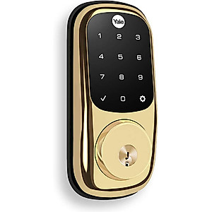 Yale Touchscreen Electronic Deadbolt with Z-Wave, Polished Brass (YRD220-ZW-605), Works with Alexa via SmartThings or Wink