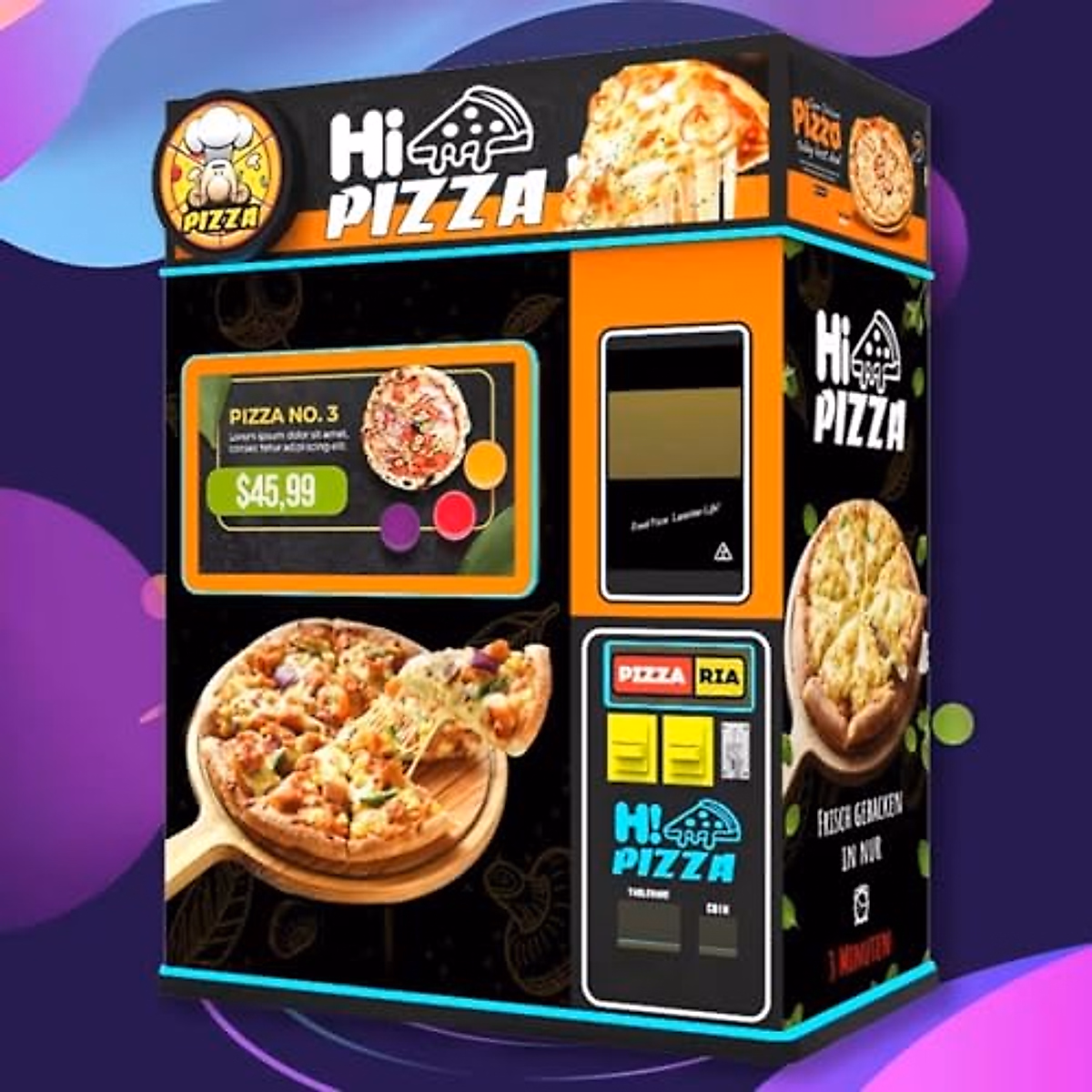 Customizable Pizza Vending Unit Unmanned Pizza Bakery Pizza Quick-Serve Machine for Sale Making Hot Food Fresh