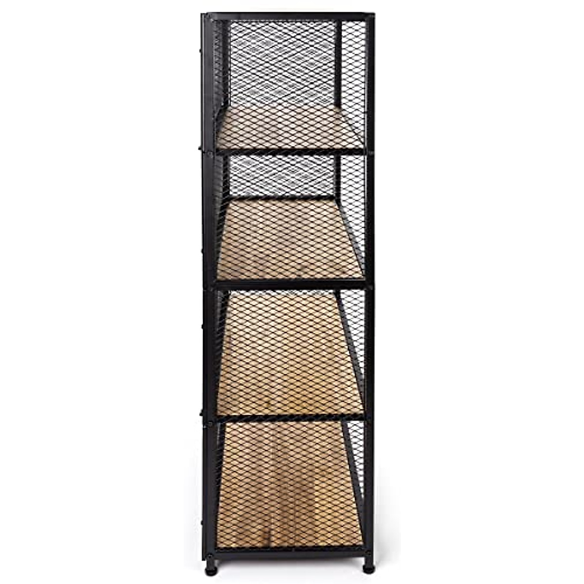 Displays2go Shelving Unit w/Five Shelves, 40" W x 60" H, Oak and Iron - Black (SMMMSHF)