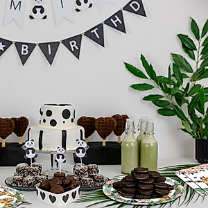 40PCS Wild One Birthday Decorations Girl Jungle Safari Birthday Decorations Included Wild One Plates and Napkin Sets for Kids Animal Safari Baby Shower Decorations