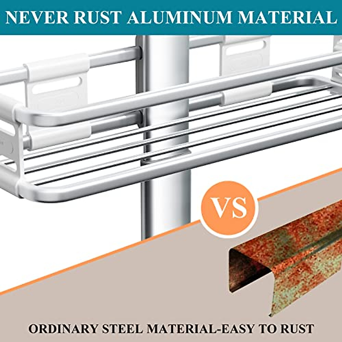 Parosan Shower Caddy, 3 Tier Adjustable Aluminum Bathroom Hanging Shower Organizer Over The Door, Rustproof Shower Shelves with Soap Holder Razor Holder for Bathroom Storage