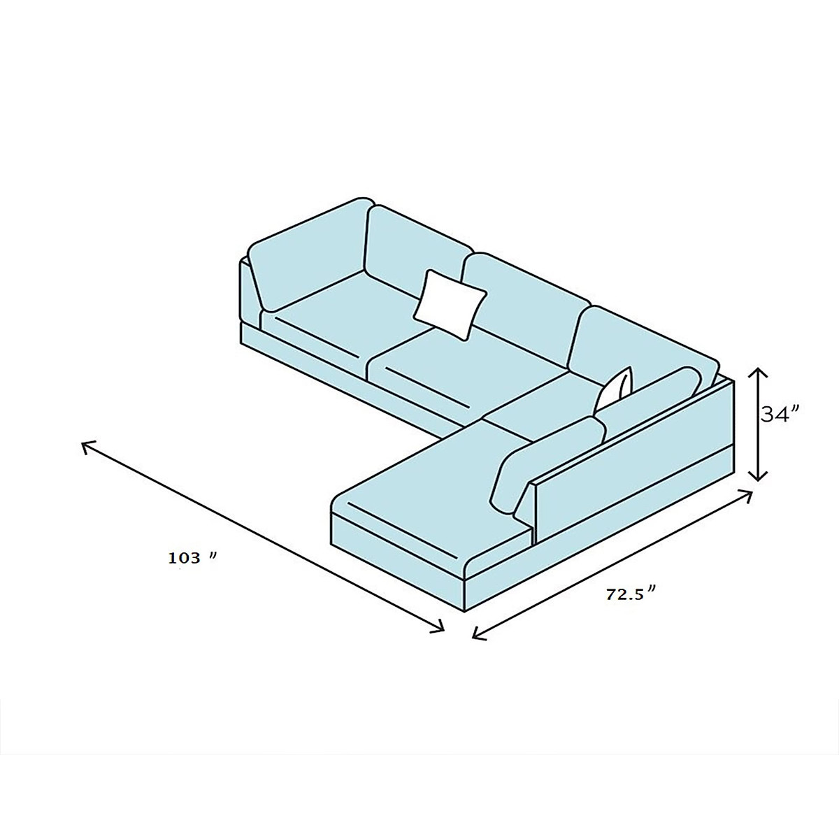 ERYE L-Shaped Corner 5 Seaters Sectional Sofa Chaise & Storage Ottoman,Modern Faux Leather Sectional&Sofa Couch with 2 Pillows for Home Office Apartment Living Room Furniture Sets, Black PU Left