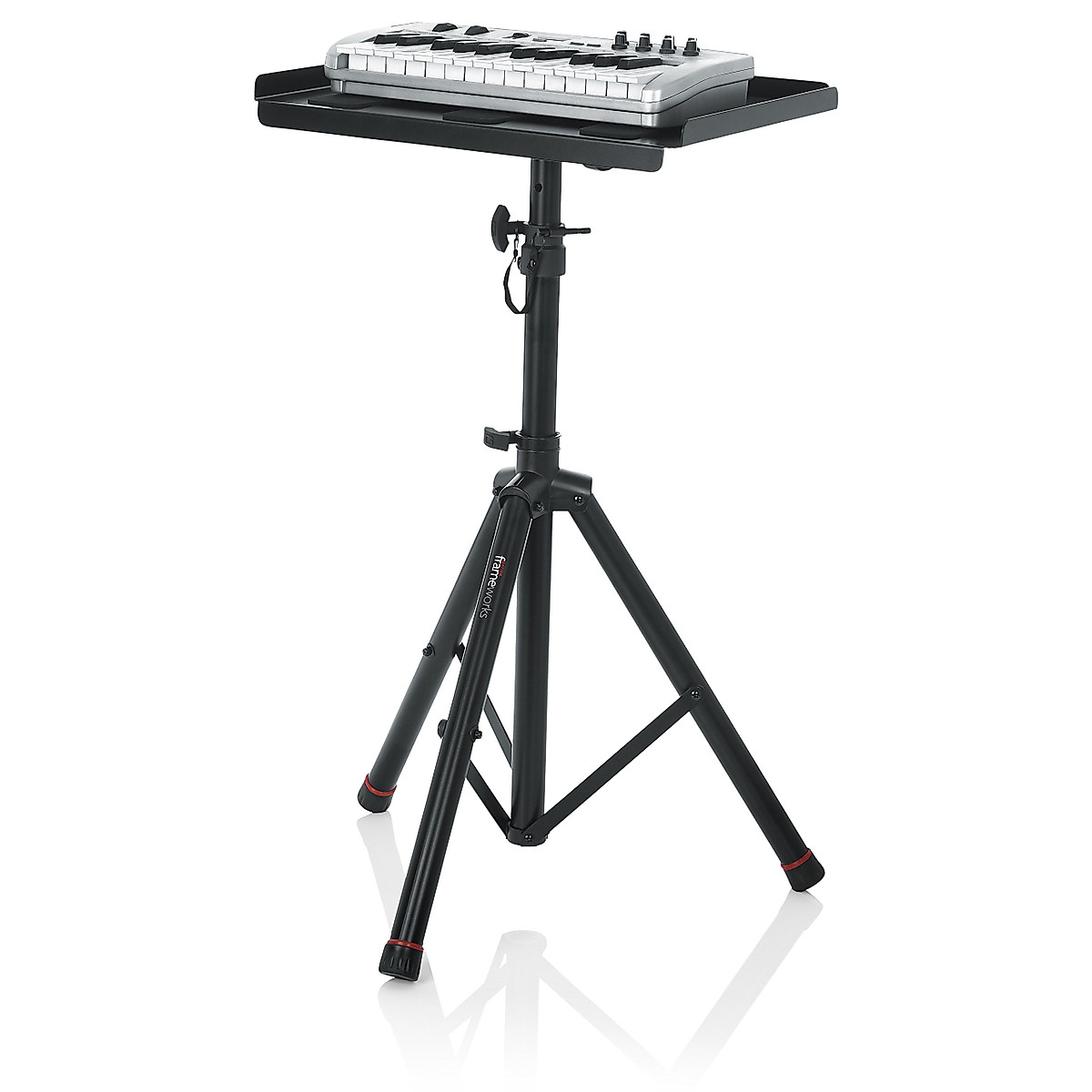 Gator Frameworks Heavy Duty Deluxe Adjustable Multi-Media Gear Stand Featuring 100x100 Vesa Mounting Brackets | Ideal for Laptops and more; Min/Max Height - 36"/48" (GFW-UTL-MEDIATRAY2)