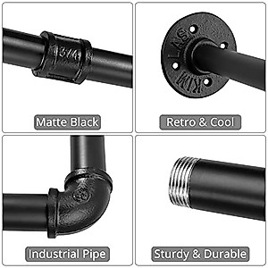 Tanice Clothes Rack Wall Mounted Clothes Rail 178cm Space-Saving Heavy Duty Industrial Pipe Clothes Bar Rack Rustic Hanging Garment Rack for Bedroom, Living room, Laundry Room