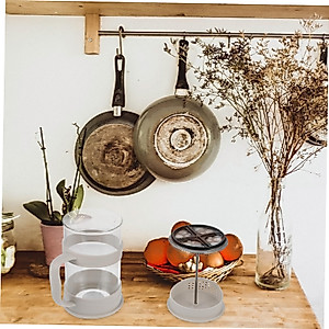 NAMOARLY Coffee Pot Tea Kettle Coffee Tea Maker Pot Office Coffee Maker Espresso Teakettle Coffee Filter Press Travel Coffee Press Cold Brew Coffee Maker with Warmer White Plastic