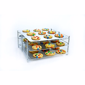 Nifty 3-in-1 Baking Rack – Nickel Chrome Plating, Cooling & Baking Rack, Multipurpose Kitchen Accessory, Folds Flat for Easy Storage, Use for Cookies, Pizzas, Baked Goods