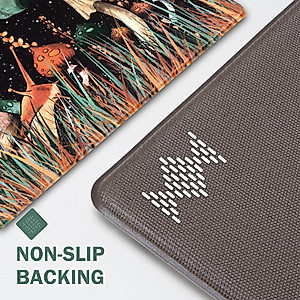 ASPMIZ Farmhouse Kitchen Mats For Floor 2 Piece, Floral Kitchen Rugs Set Of 2, Cushioned Anti Fatigue Kitchen Mat, Waterproof Kitchen Rugs And Runners Non Skid Washable, 18'' X 48''+18'' X 30'', Black