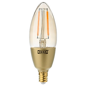 IKEA 004.082.78 Rollsbo Led Bulb E12 200 Lumen, Dimmable, Chandelier Brown Clear Glass