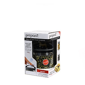 Prepara Evak Compact Glass Food Storage, 24 Ounce, Black