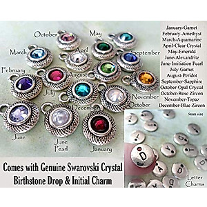 St. Elizabeth Ann Seton Necklace, Keychain or Clip, Swarovski Birthstone Crystal, Initial Charm, Patron Saint, Confirmation Gift, Catholic Jewelry