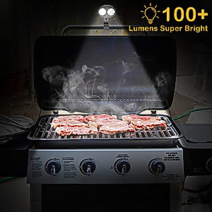 RVZHI Grill Light, Gifts for Dad from Son Daughter, Outdoor 360 Degree Flexible BBQ Light with 10 Super Bright LED Lights, BBQ Grill Accessories with Sturdy C-Clamp Fits Most Handle, Battery Included