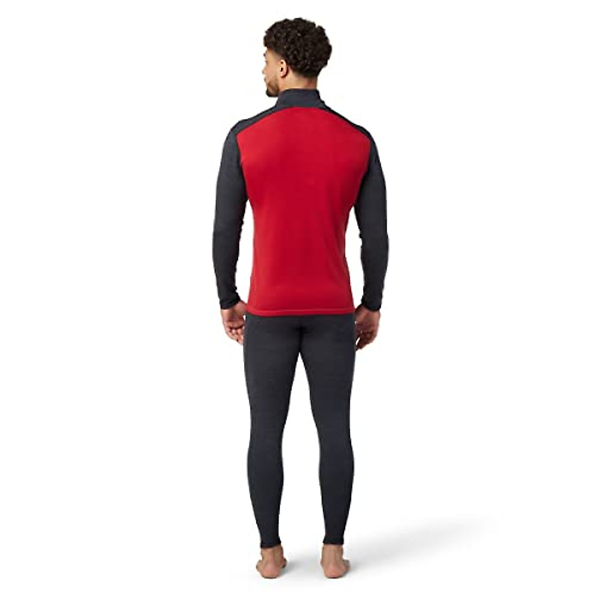 Smartwool Men's Classic Thermal Merino Wool Base Layer — Quarter Zip (Slim Fit), Rhythmic Red, Large
