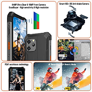 Blackview BV8900 Rugged Smartphone 2024, Thermal Camera Android 13 Phone, 16GB 256GB 1TB TF, Helio P90, 6.5-inch 2.4K FHD+ Display, 10000mAh 33W Fast Charge, 64MP Anti-Shake Camera Rugged Phone, NFC