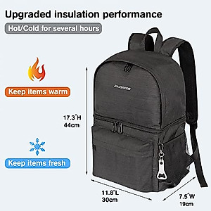 Cooler Backpack,42 Cans Insulated Backpack Cooler Leakproof Double Deck Cooler Bag for Men Women Picnic Fishing Hiking Camping Park Beach Lunch Backpack