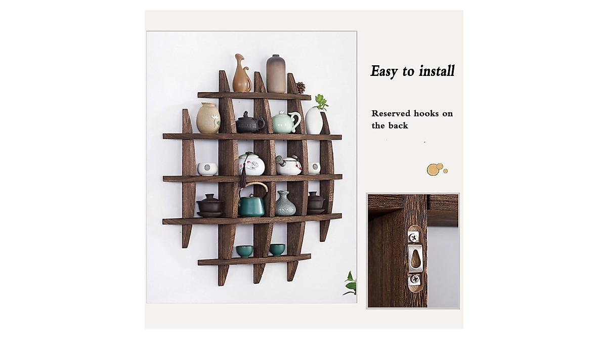 NDKJSF Antique Solid Wood Display Stand - Teapot Shelf