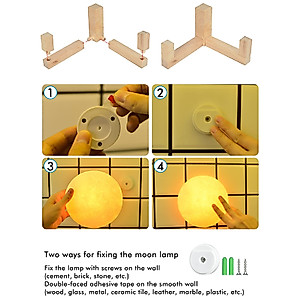 LOGROTATE Moon Lamp, Wall-Mounted Kids Night Light, 2021 Upgraded 5.96 Inch 18 Colors Sliding/Remote Control Moon Light with Unique Stand, Timing, USB Rechargeable, Wall Light Moon Decor, Best Gift