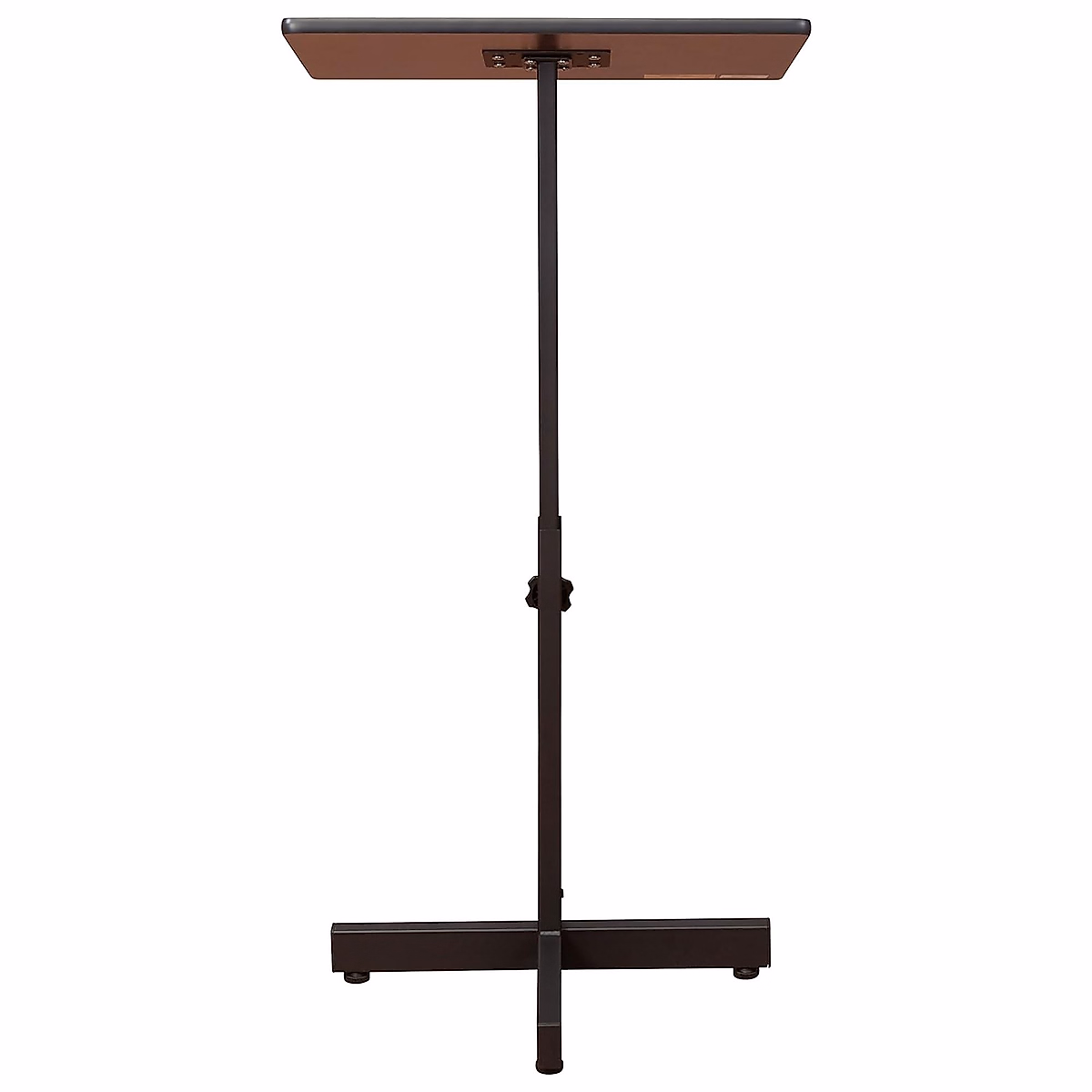 Oklahoma Sound Portable Presentation Series Adjustable Height Lectern Stand 16 Inch x 20 Inch Reading Surface with Book and Paper Stop, Medium Oak