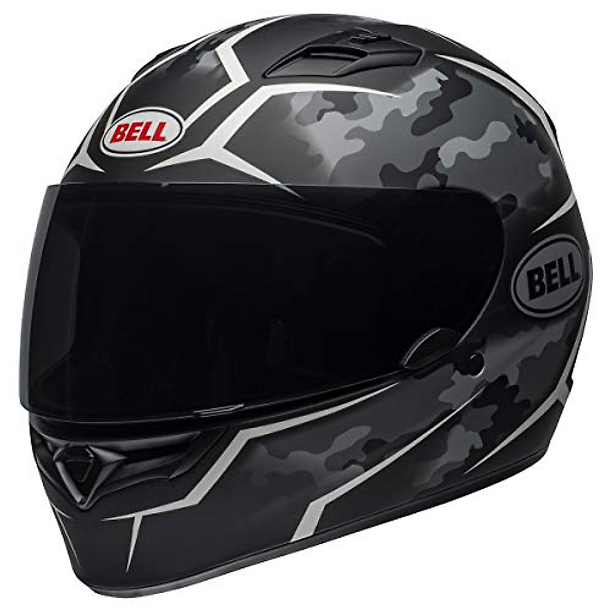 Bell Qualifier Full-Face Motorcycle Helmet (Stealth Camo Matte Black / White - Small)