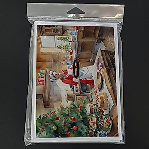 Caroline's Treasures DAC3298GCA7P Cookies with Santa Claus Mrs. Claus Greeting Cards Pack of 8 Blank Cards with Envelopes Whimsical A7 Size 5x7 Blank Note Cards