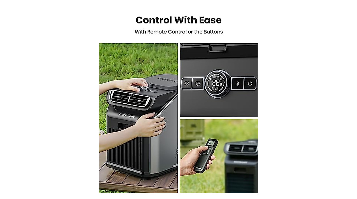 EENOUR PA600 Portable Air Conditioners, 6000BTU Fast Cooling AC with 7 Fan Level, Dehumidifier ...