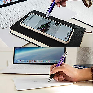 MiSiBao Ballpoint Writing Pens,8 pack(5 count+3 refills) with Stylus Tips 1mm Medium Point Pen Black Ink Pen Stylus Pens for iPads