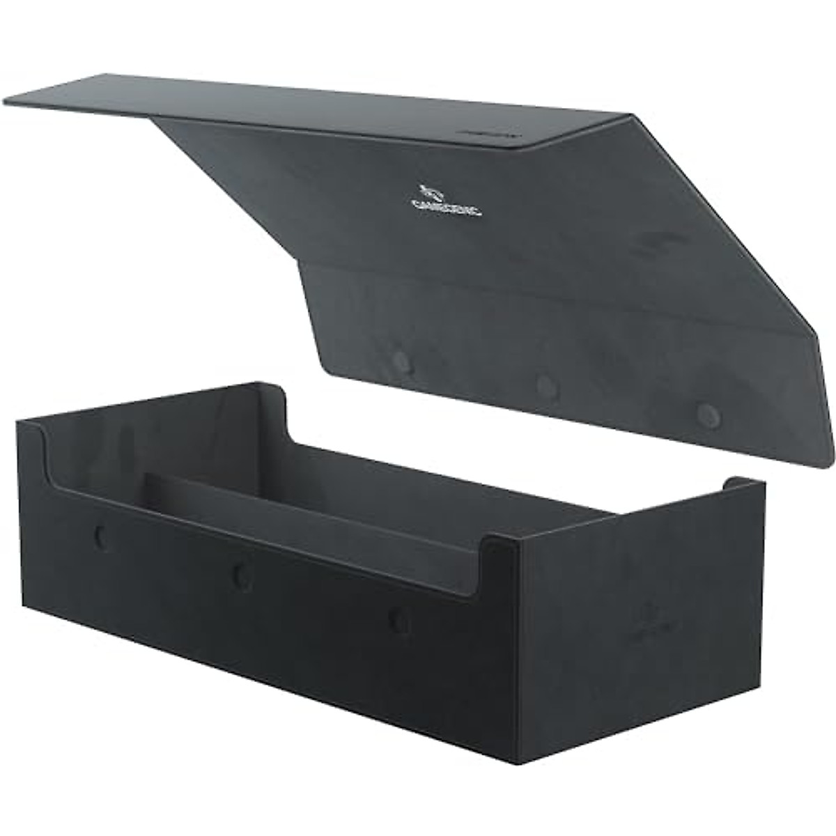 Dungeon 1100+ Convertible Deck and Game Accessories Box | Double-Sleeved Card Storage & Protector | Nexofyber Surface | Holds up to 1,000 Cards | Black Color | Made by Gamegenic