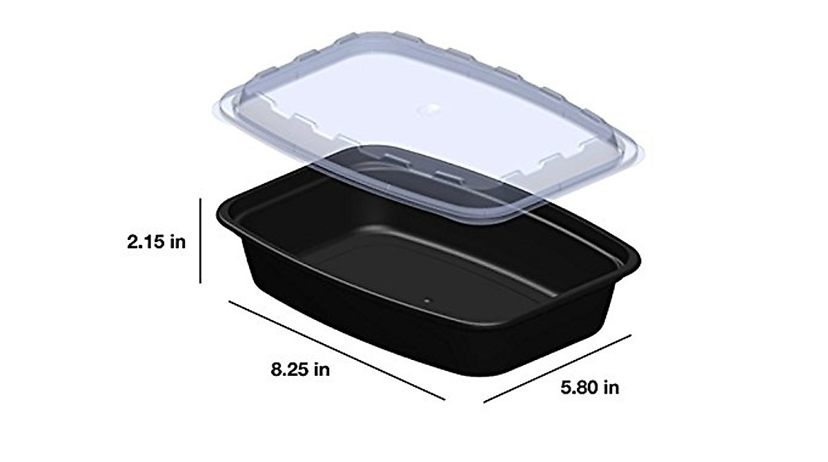 Snap Pak 38oz Food Storage Containers Pack | Leak Resistant & Microwave ...