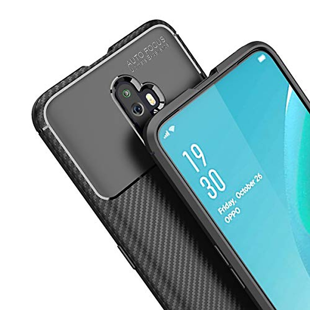 LUSHENG Case for Oppo Reno 2 Z, High-End Business Phone Case Shockproof 3D Feel Compatible with Oppo Reno 2 Z - Black