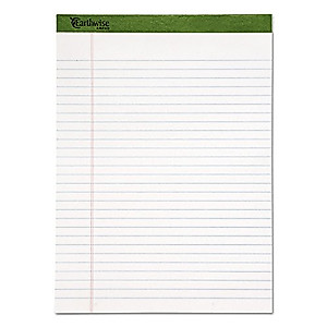 Ampad 100% Recycled Perforated Ruled 50 Sheet 8 1/2 x 11 3/4 Inch White Pads 12 Pack (20-172)