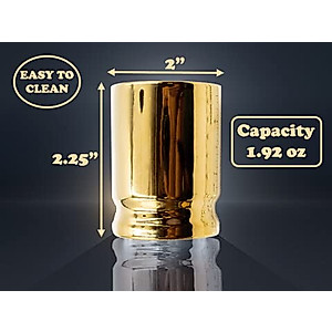 Caliber Gourmet 50 Caliber Shot Glasses - Set of 2, Gold