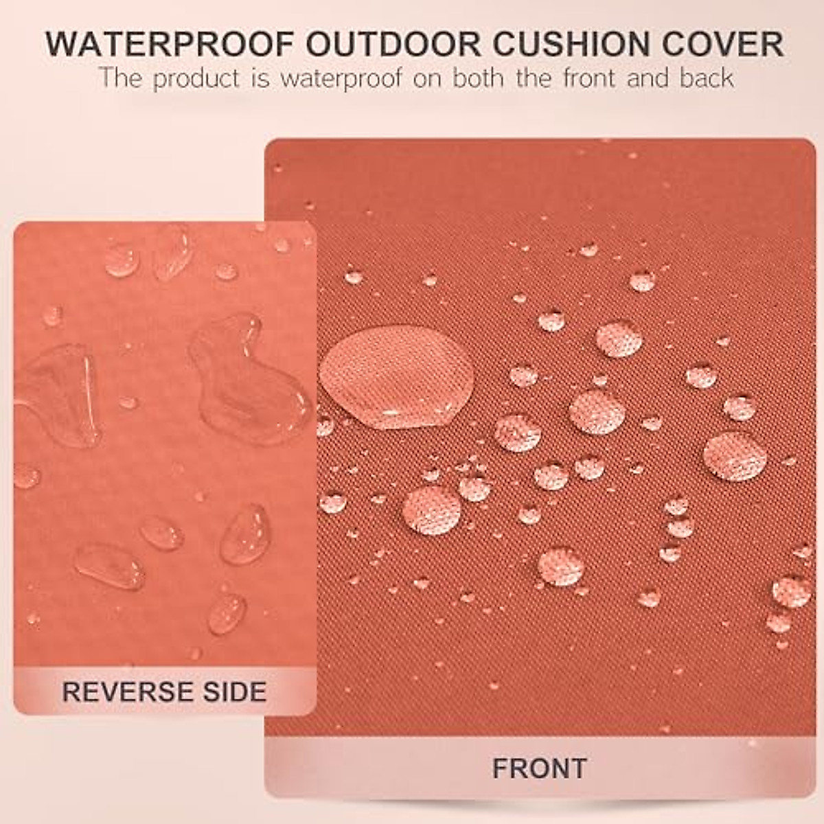 Favoyard Patio Chair Cushion Cover 24 x 24 Inch Waterproof Outdoor Seat Cushions for Patio Furniture 3-Year Color Fastness Pads with Handle and Adjustable Straps Set of 2, Spice