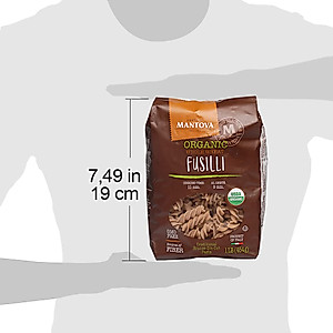 Mantova Italian Organic Whole Wheat Fusilli Pasta - 100% Durum Semolina Organic Whole Wheat Fusilli - 16 Oz - Product Of Italy, Package May Vary, 1 Pound (Pack of 6)