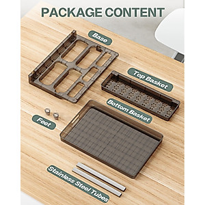 Under Sink Organizer and Storage, 2 Tier Sliding Under Sink Shelf, L Shaped Pull Out Cabinet Basket Organizer, Multi-Purpose Slide Out Organizer Rack for Bathroom, Kitchen