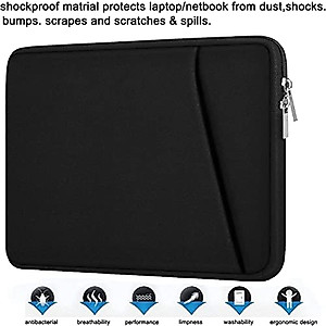 Askuko 15 inch Laptop Sleeve Bag, Laptop Cover Shockproof Protective Case, Handbags Portable Notebook Bag for 15-16 inch HP Dell Asus Lenovo Computer, Laptop Case with Front Pocket, Black