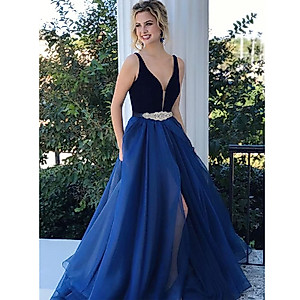 WHIPPY Bridal Belt Rhinestone Wedding Belts for Bride Dress Women Crystal Sash Waistband for Wedding Evening Gown Blue