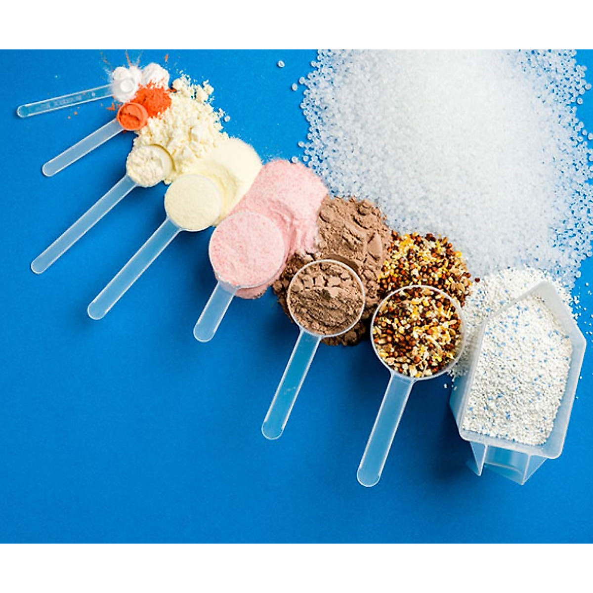 Plastic Measuring Scoop, (29.6 cc | 2 tablespoon | 1/8 Cup | 29.6 mL) Long Handle Spoons for Powders, Granules, Coffee, Pet Food, Baking Supplies, Protein and Other Dry Goods, BPA Free (Set of 1)