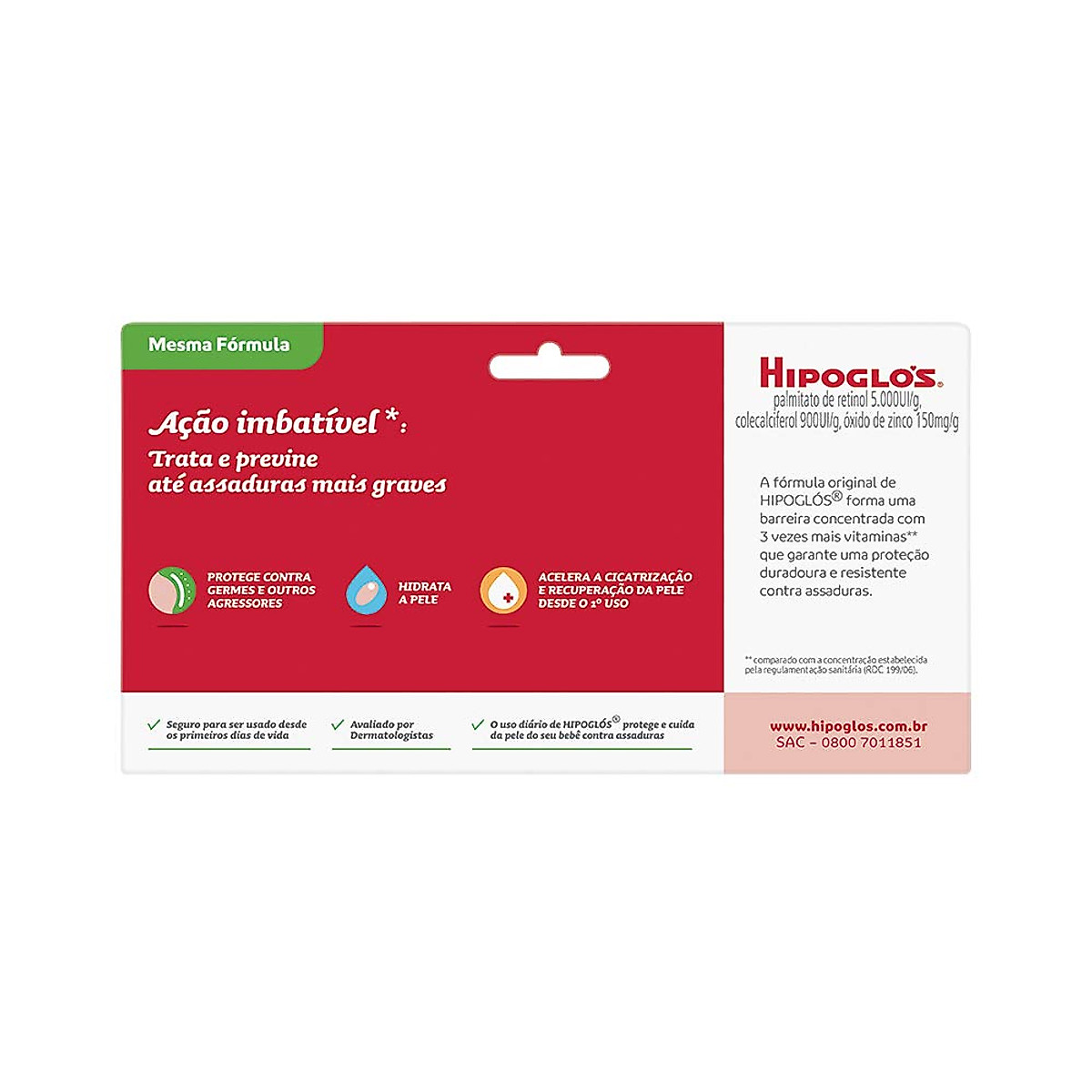 Hipoglos 4.7 Oz (135g) Baby Diaper Rash Cream and Dry Skin Protectant