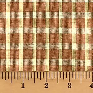 Honey Mustard Homespun Cotton Plaid Fabric by JCS - Sold by The Yard