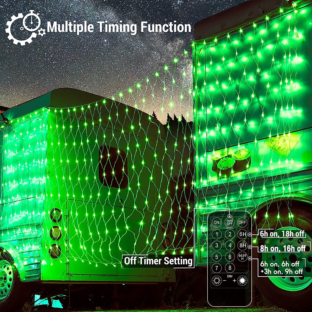 BrizLabs Green Net Lights Outdoor, 11.8ftx 4.9ft 360 LED Christmas Mesh Lights with Remote, 8 Modes Bush Net Sting Lights, Connectable Plugin Halloween Net Lights for Xmas St Patrick’s Day Tree Garden